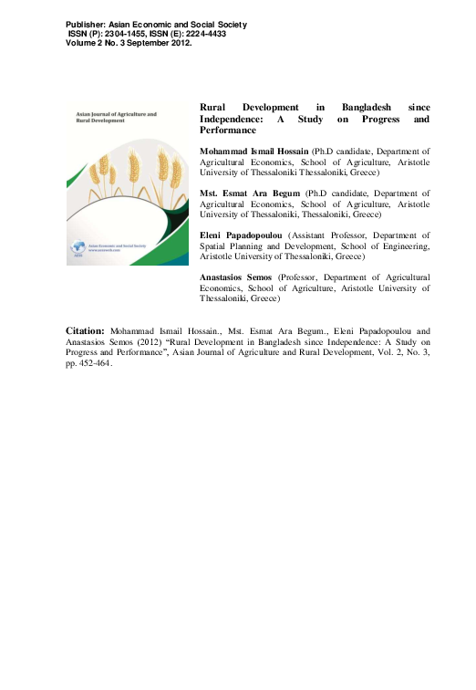 (PDF) Rural Development in Bangladesh since Independence: A Study on ...