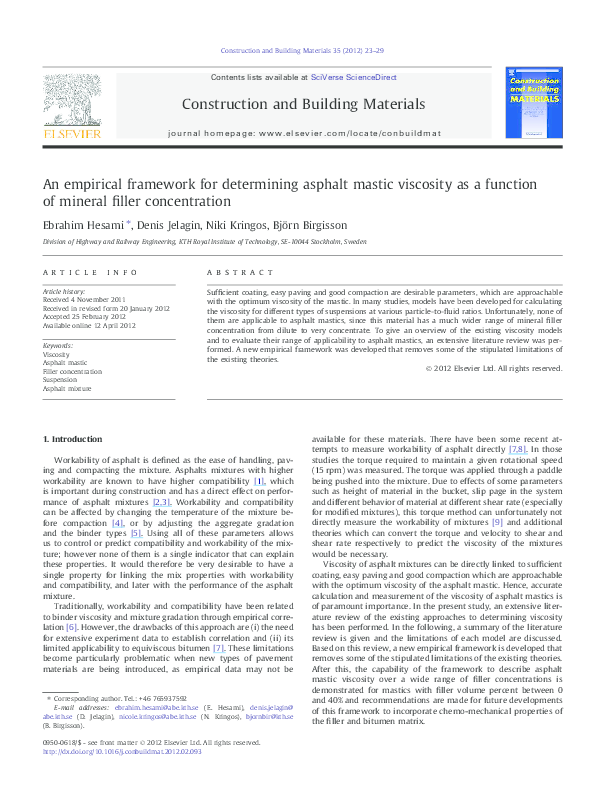 (PDF) An empirical framework for determining asphalt mastic viscosity ...