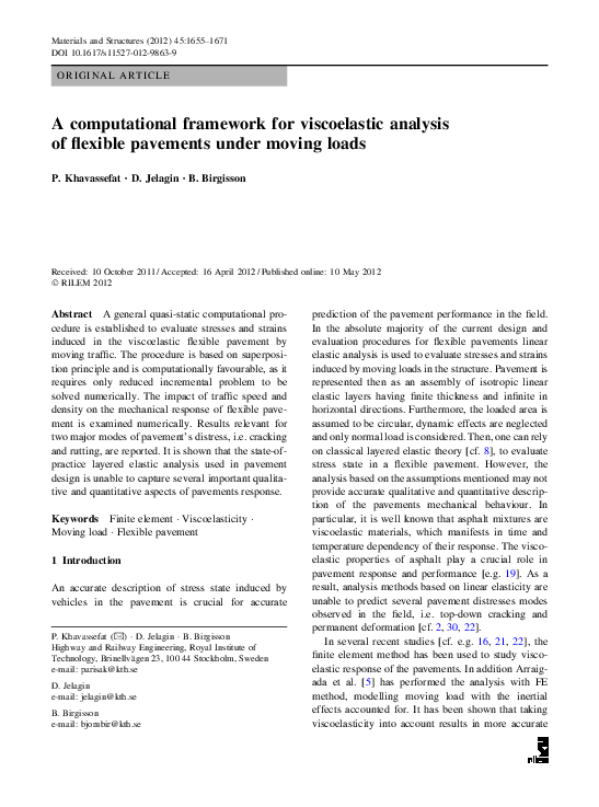 Pdf A Computational Framework For Viscoelastic Analysis Of Flexible