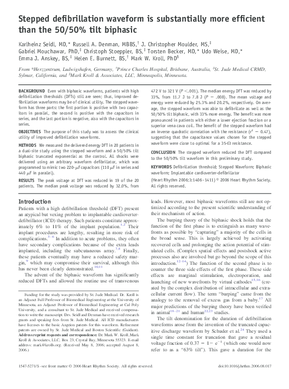 (PDF) Stepped defibrillation waveform is substantially more efficient ...