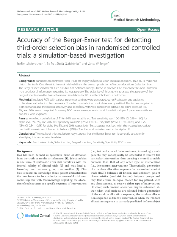 (PDF) Accuracy of the Berger-Exner test for detecting third-order ...