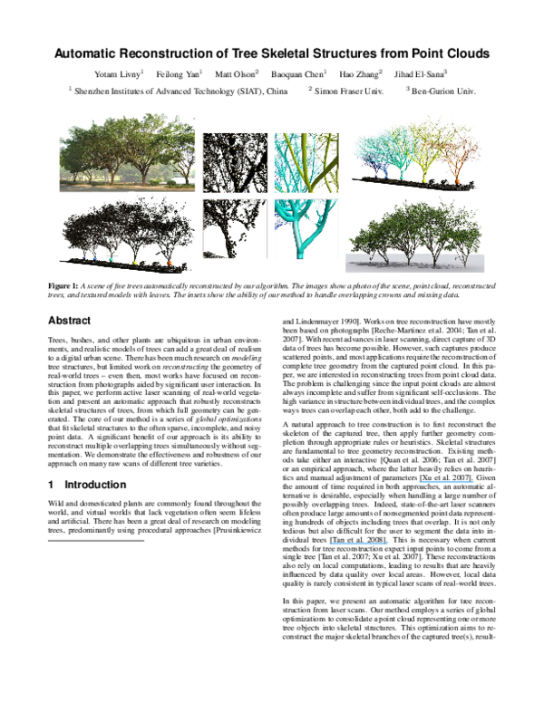 (PDF) Automatic Reconstruction of Tree Skeletal Structures from Point Clouds