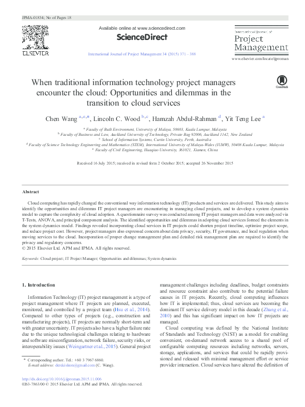 (PDF) When traditional information technology project managers ...