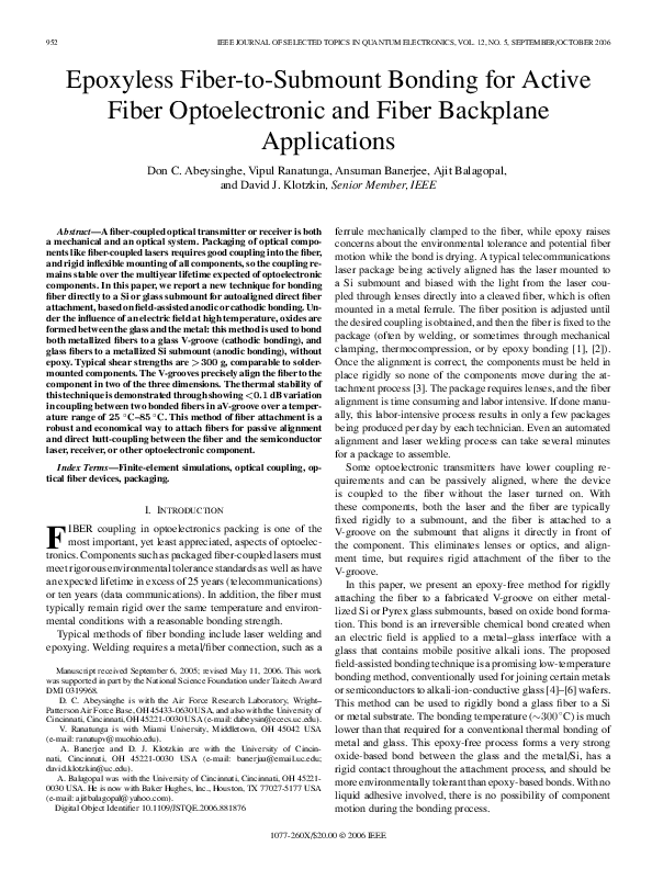 (PDF) Epoxyless Fiber-to-Submount Bonding for Active Fiber ...