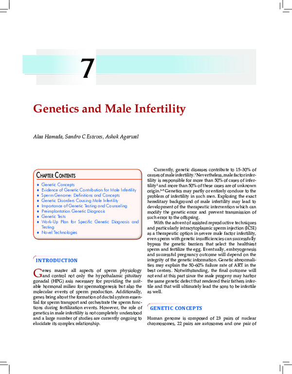 (PDF) Genetics and male infertility