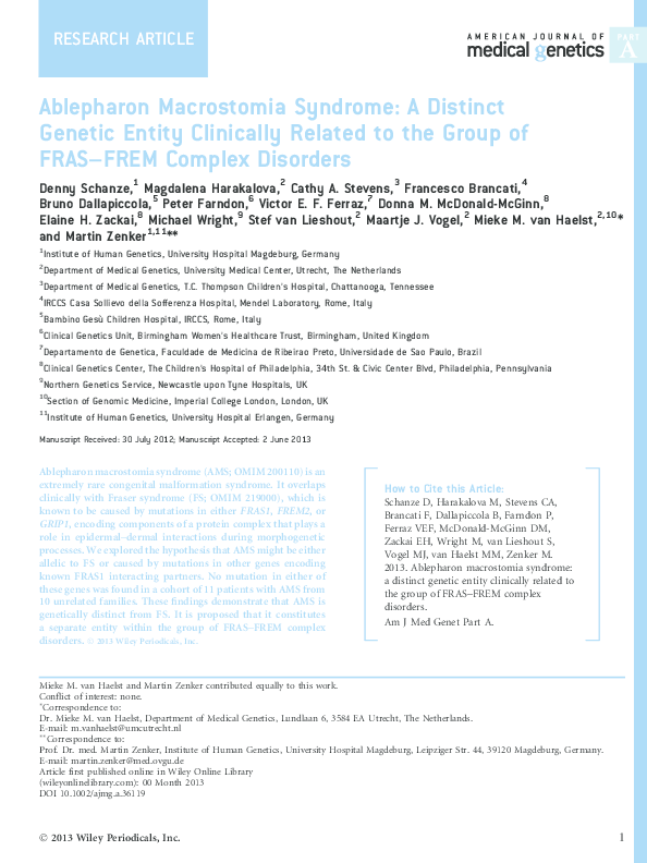(PDF) Ablepharon macrostomia syndrome: A distinct genetic entity ...