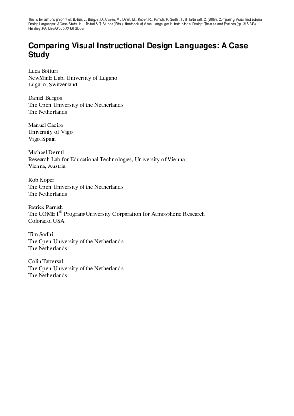 (PDF) Comparing Visual Instructional Design Languages
