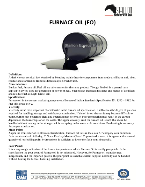 (PDF) FURNACE OIL (FO