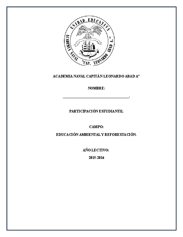 (DOC) UNIDAD EDUCATIVA ACADEMIA NAVAL CAPITÁN LEONARDO ABAD A " NOMBRE