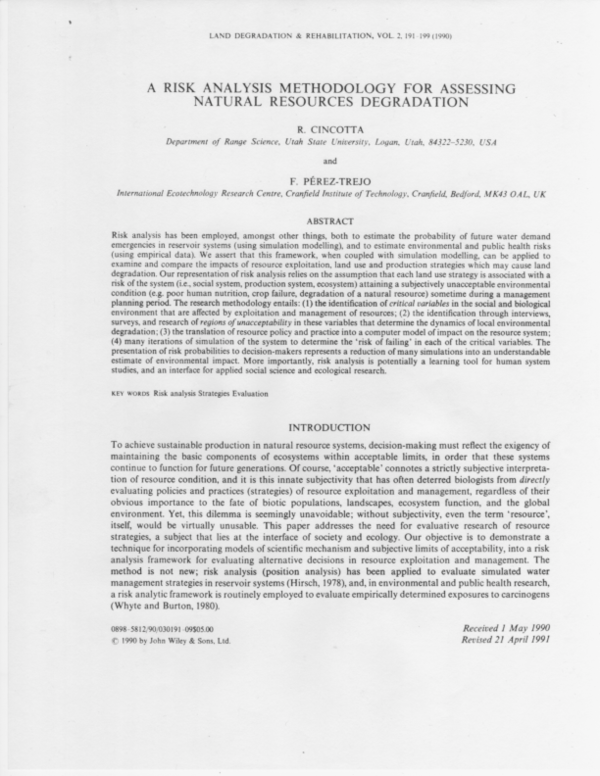 (PDF) A risk analysis methodology for assessing natural resources ...