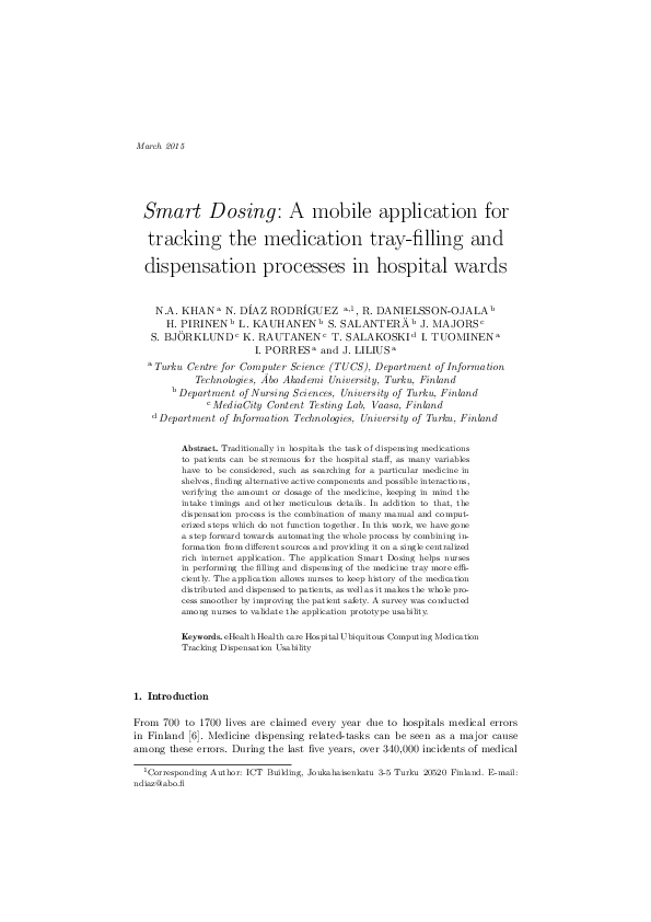 (PDF) Smart Dosing: A mobile application for tracking the medication ...