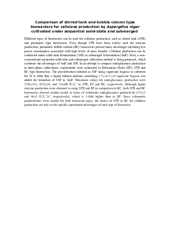 (DOC) Comparison of stirred tank and bubble column type bioreactors for ...