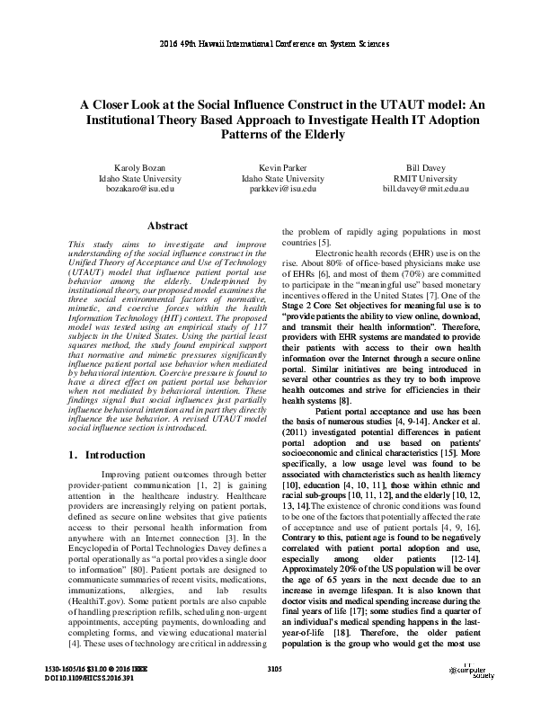 (PDF) A Closer Look at the Social Influence Construct in the UTAUT ...