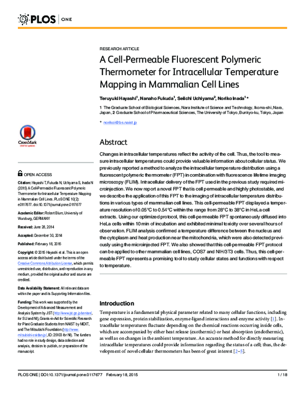 (PDF) A cell-permeable fluorescent polymeric thermometer for ...
