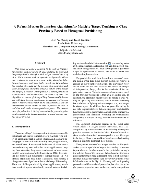 Pdf Hexagonal Partitioning For Motion Estimation