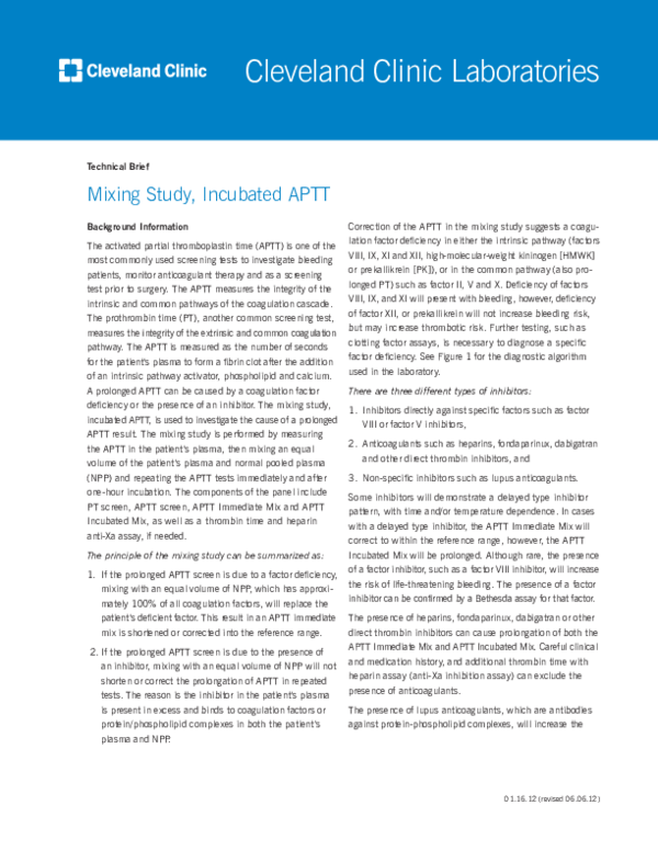 (PDF) Cleveland Clinic Laboratories Background Information | Eric He ...
