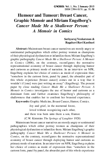 (PDF) [Graphic Medicine] Humour and Tumour: Breast Cancer, Graphic ...