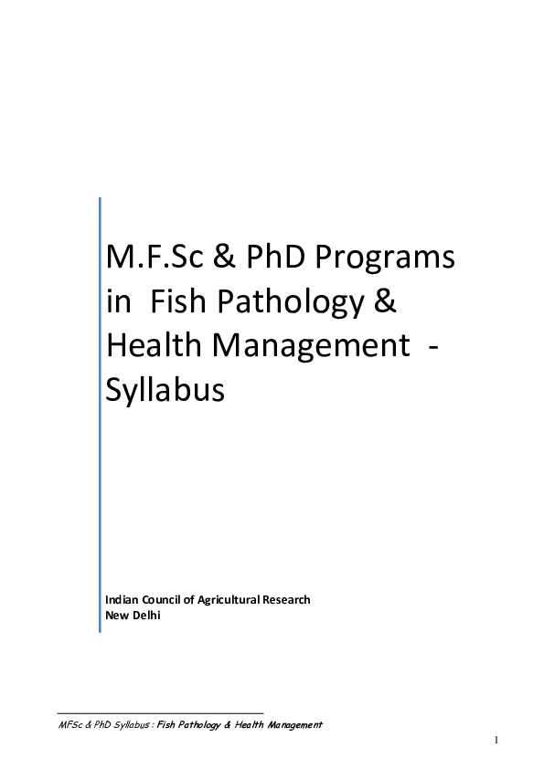 (PDF) 9. Fish Pathology and Health Management M F Sc