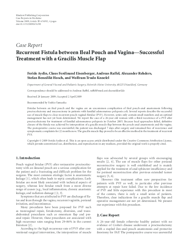 (PDF) Recurrent Fistula between Ileal Pouch and Vagina—Successful ...
