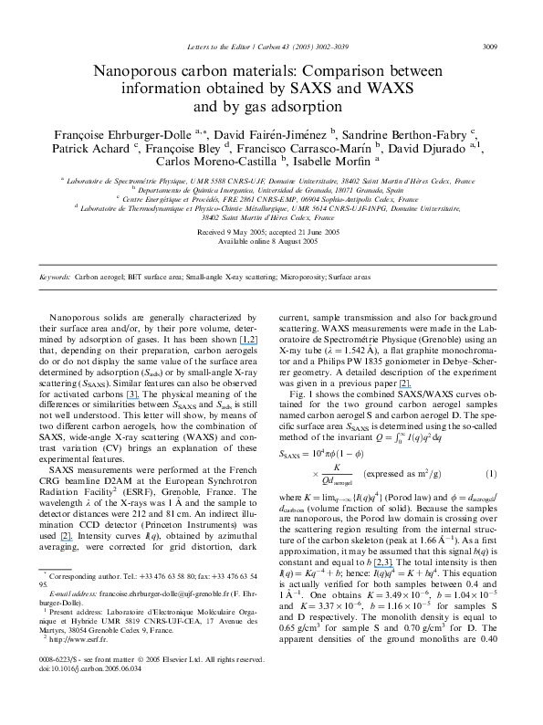 (PDF) Nanoporous carbon materials: Comparison between information ...