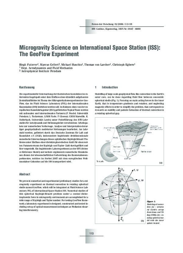 (PDF) Microgravity Science on International Space Station (ISS): The ...