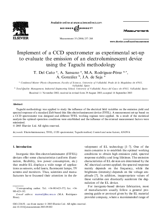 (PDF) Implement of a CCD spectrometer as experimental set-up to ...