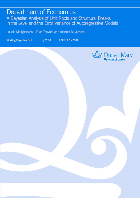 (PDF) A Bayesian Analysis of Unit Roots and Structural Breaks in the Level, Trend, and Error ...