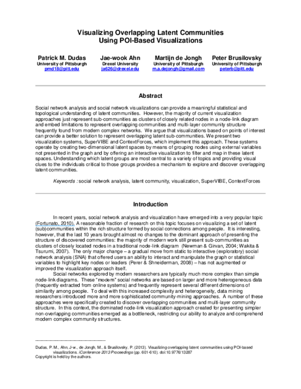 (PDF) Visualizing Overlapping Latent Communities Using POI-Based Visualizations