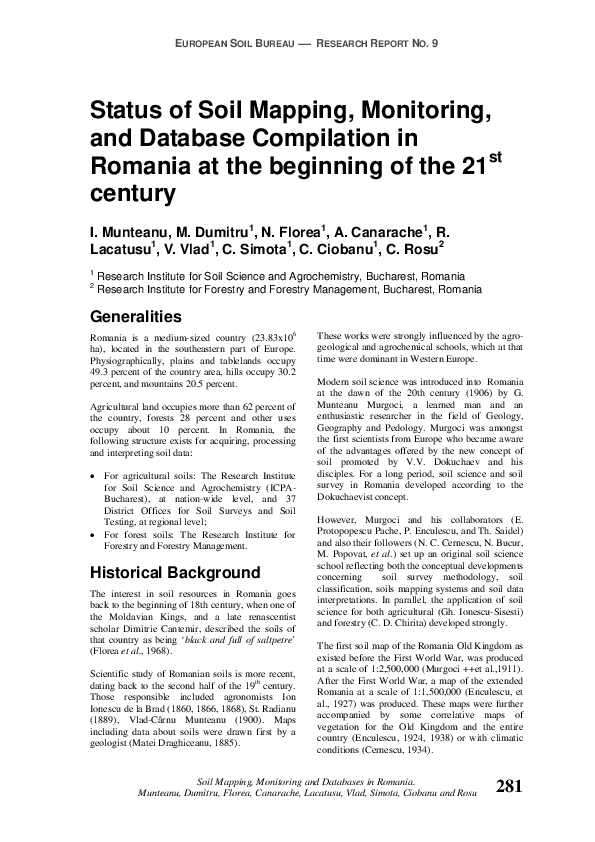 (PDF) Status of Soil Mapping, Monitoring, and Database Compilation in ...