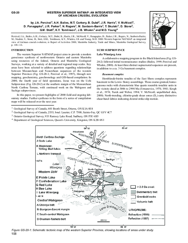(PDF) Western Superior NATMAP: an integrated view of Archean crustal ...