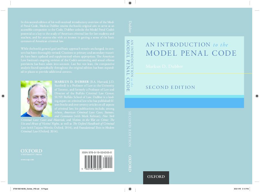(PDF) An Introduction to the Model Penal Code (2d ed. OUP 2015)
