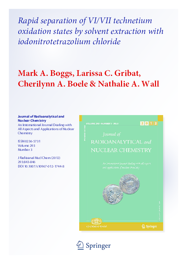 Pdf The Effect Of Solvent Mixture Composition On The Extractive Separation Of Technetium Using