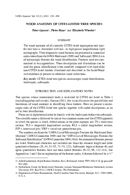 (PDF) Wood anatomy of CITES-listed tree species