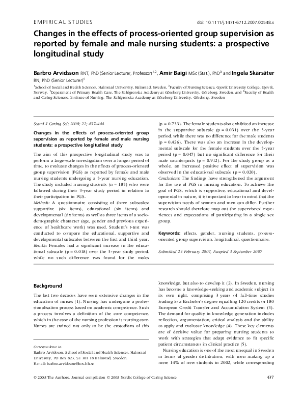 (PDF) Changes in the effects of process-oriented group supervision as ...