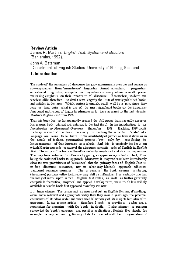 (PDF) James R. Martin's English Text : System and Structure