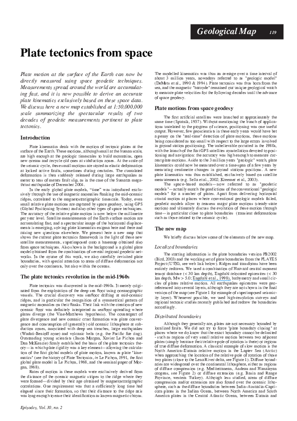 (PDF) Plate tectonics from space