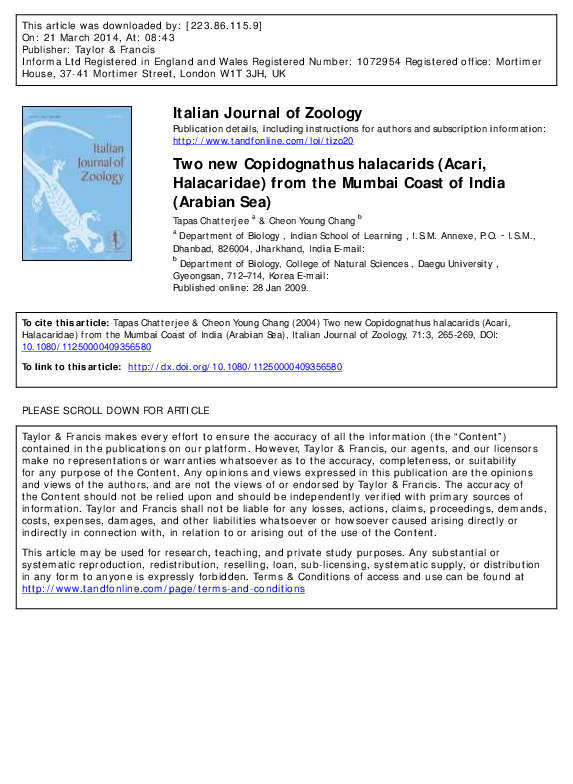 (PDF) Two new Copidognathus halacarids (Acari, Halacaridae) from the ...