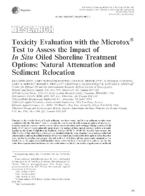(PDF) Toxicity Evaluation with the Microtox® Test to Assess the Impact ...