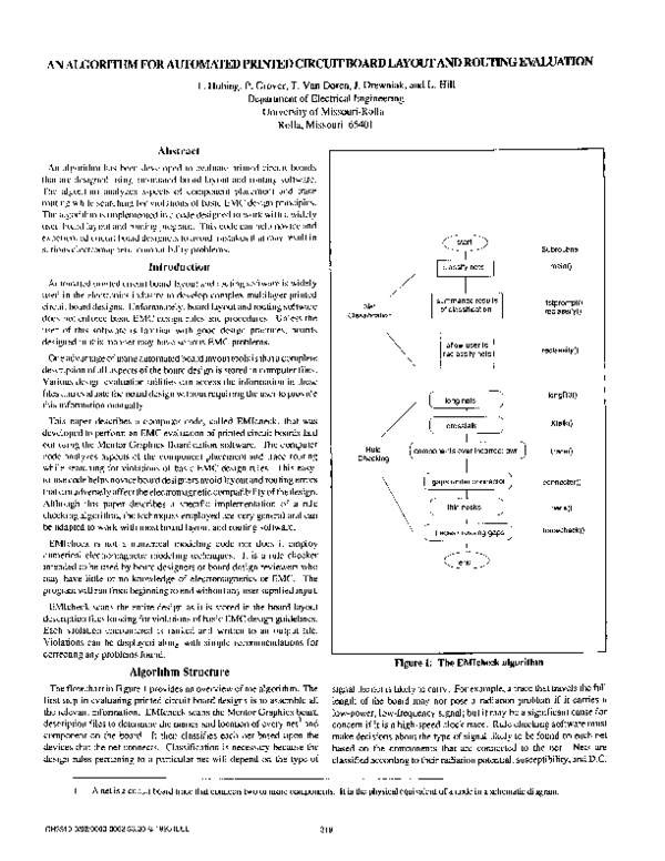 Pdf An Algorithm For Automated Printed Circuit Board Layout And Routing Evaluation