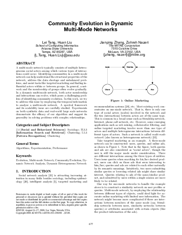 (PDF) Community evolution in dynamic multi-mode networks