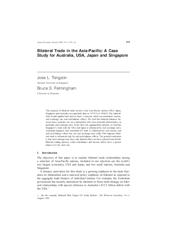 (PDF) Bilateral Trade in the Asia-Pacific: A Case Study for Australia ...