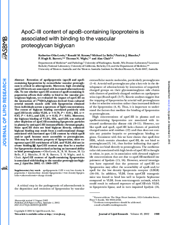 ApoC-III content of apoB-containing lipoproteins is associated with ...