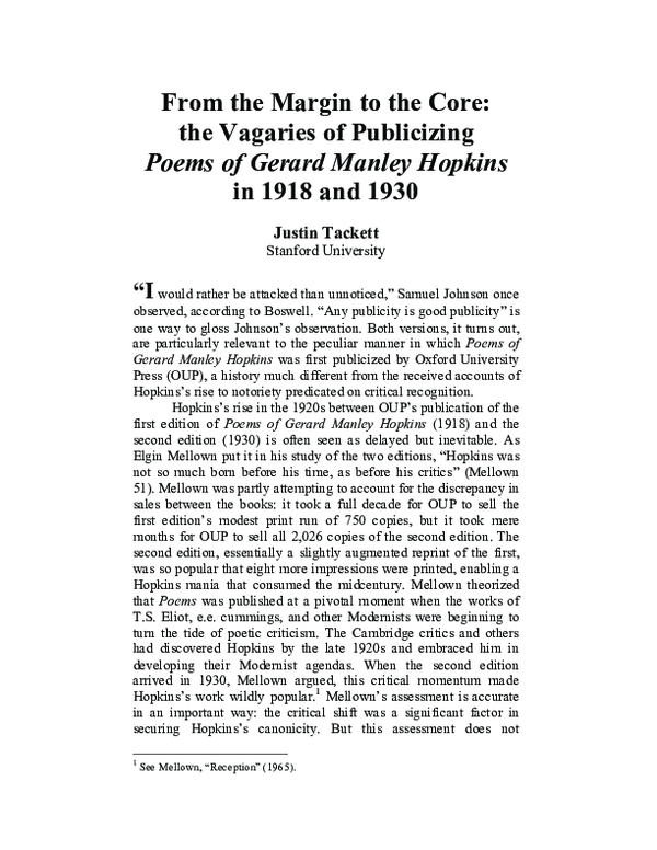 (PDF) Justin C. Tackett, "From the Margin to the Core: the Vagaries of ...