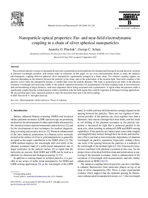 Pdf Nanoparticle Optical Properties Far And Near Field