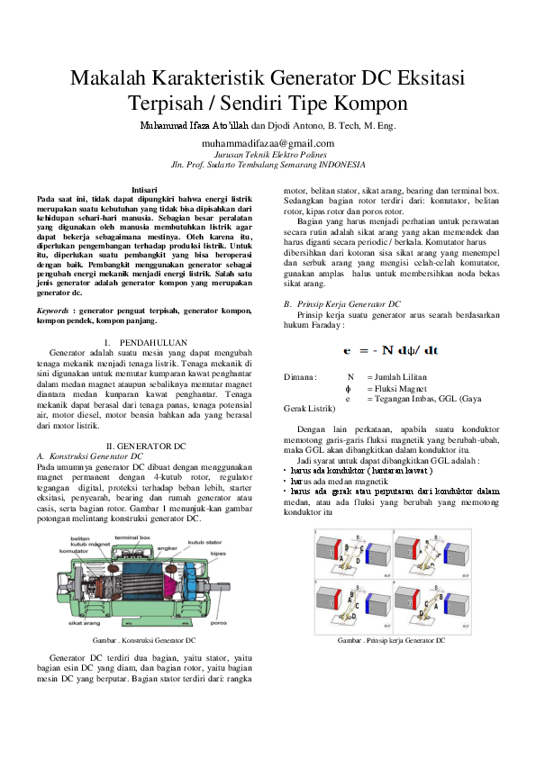 (PDF) Makalah Karakteristik Generator DC Eksitasi Terpisah / Sendiri ...