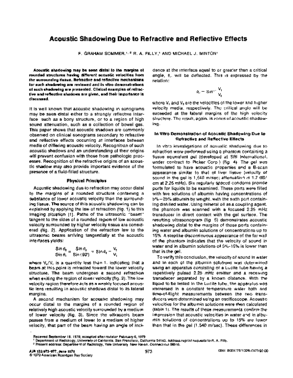 (PDF) Acoustic Shadowing in Ultrasound Imaging