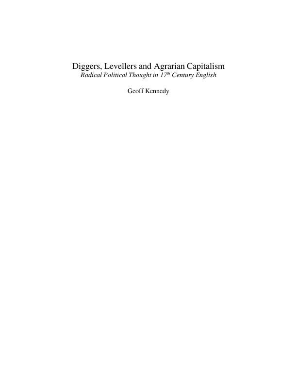 (PDF) Diggers, Levellers and Agrarian Capitalism: Radical Political ...
