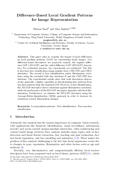 (PDF) Difference-Based Local Gradient Patterns for Image Representation