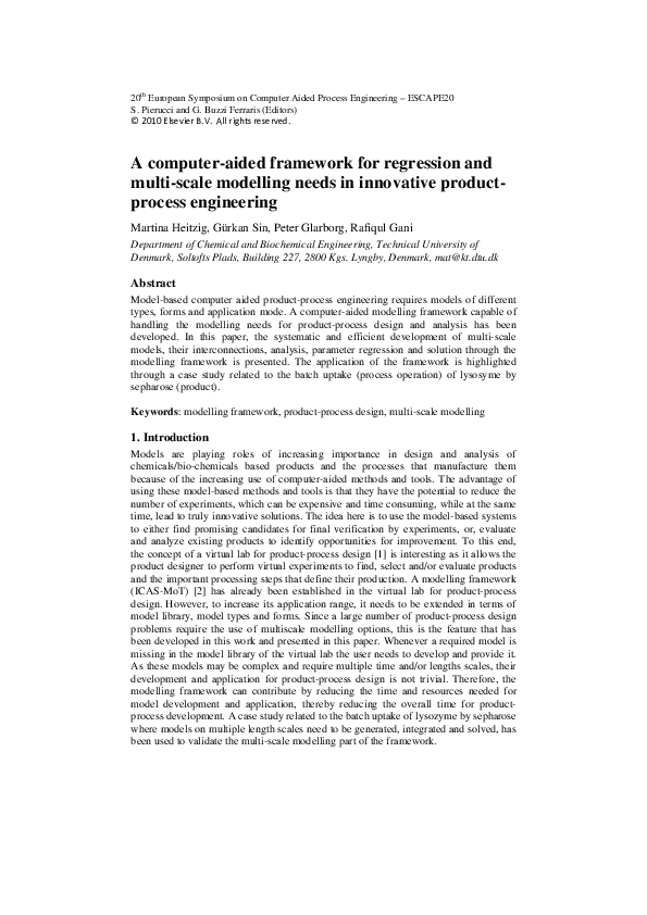 Pdf A Computer Aided Framework For Regression And Multi Scale