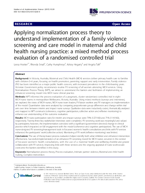 (PDF) Applying normalization process theory to understand ...